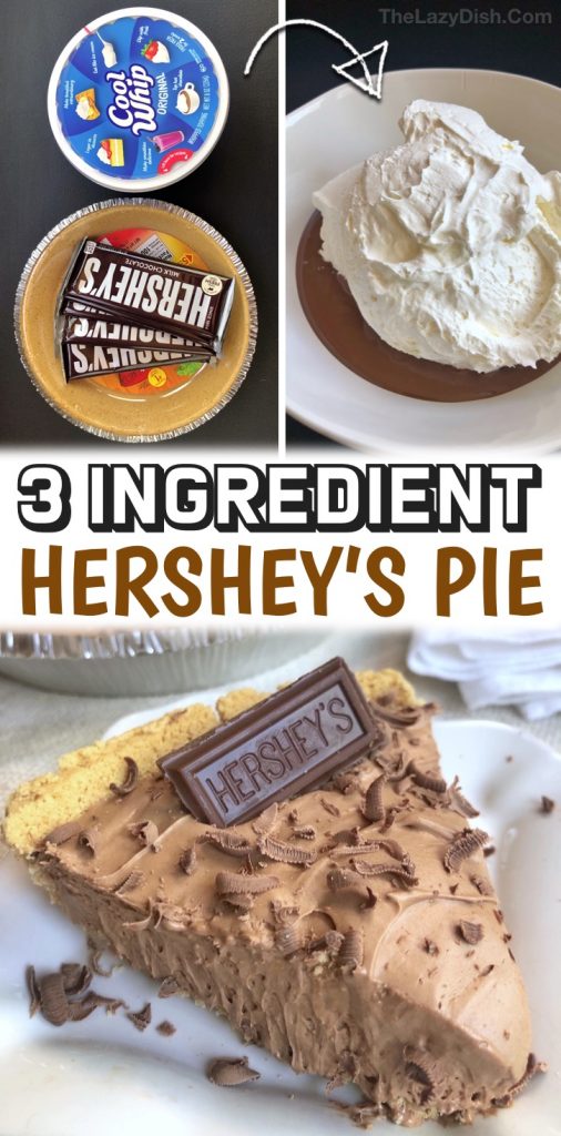 3 Ingredient No-Bake Hershey's Pie - The Lazy Dish