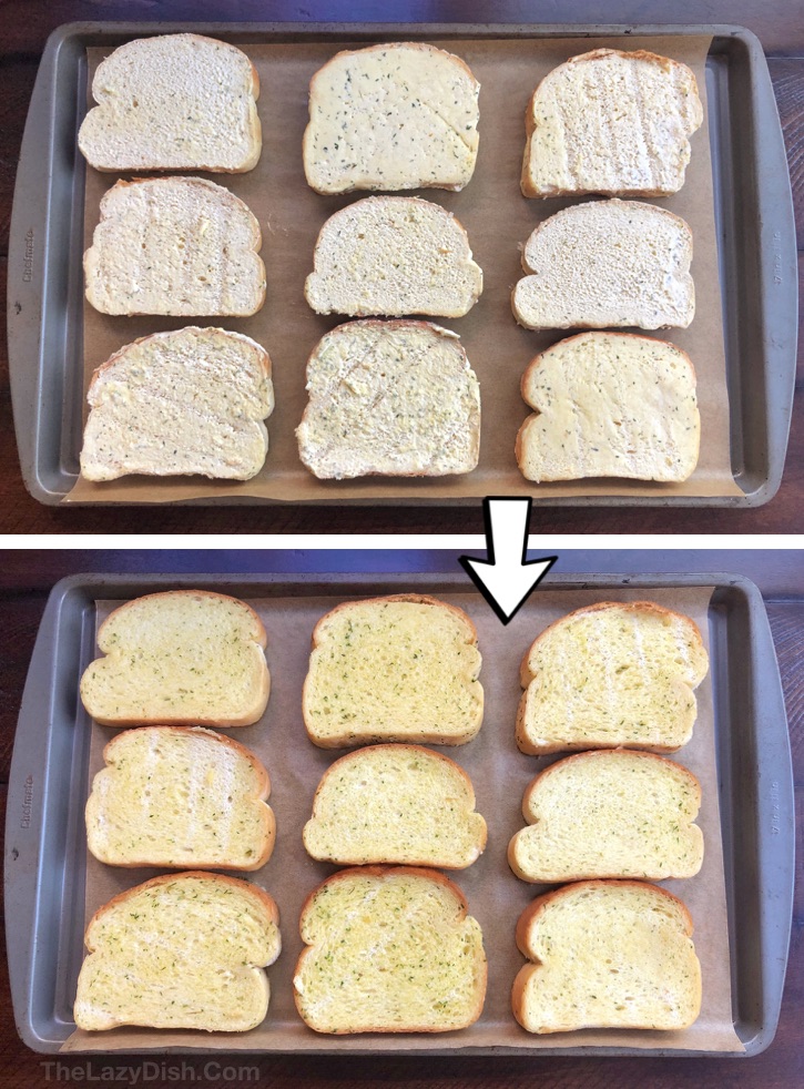 Mini Garlic Toast Pizzas - The Lazy Dish