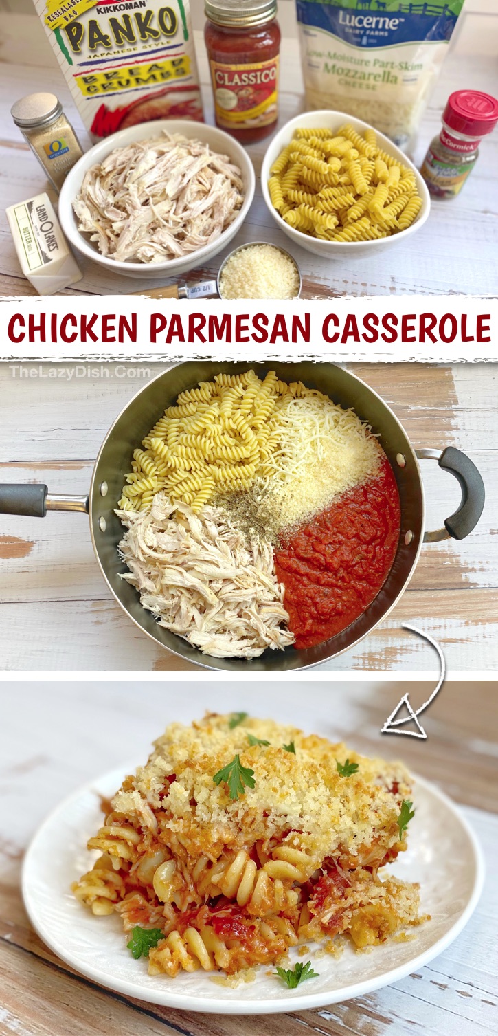 Chicken Parmesan Casserole With Pasta (Quick & Easy Dinner Recipe!)