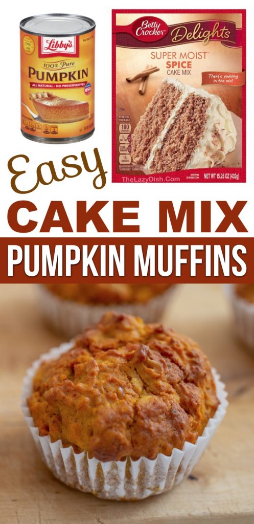 2 Ingredient Pumpkin Spice Muffins - The Lazy Dish