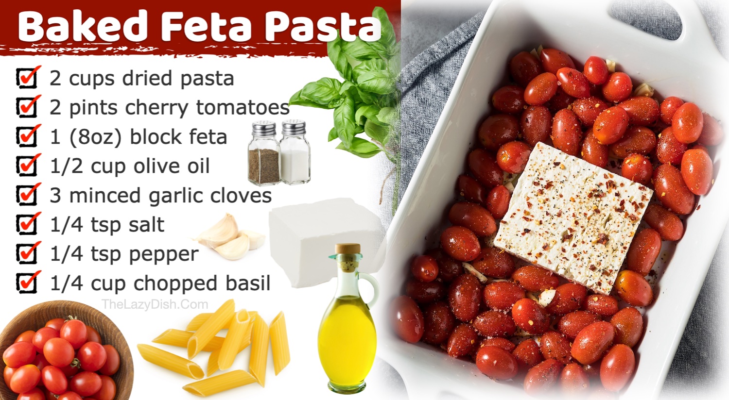 Baked Feta Pasta (Easy Vegetarian Dinner Recipe)