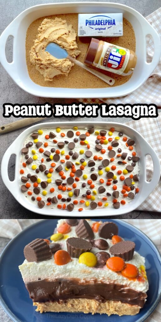 Chocolate Peanut Butter Lasagna (Easy No-Bake Dessert)