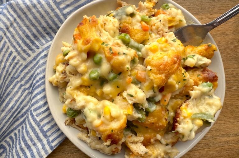 Easy Chicken Cobbler Dinner Casserole (Made with Red Lobster Biscuit Mix)