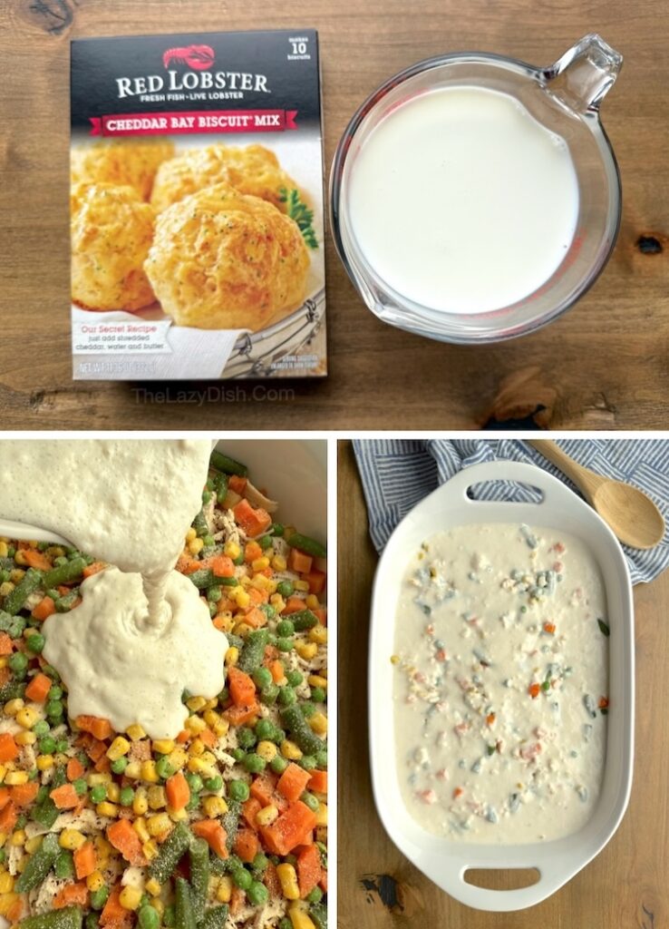 Easy Chicken Cobbler Dinner Casserole (Made with Red Lobster Biscuit Mix)