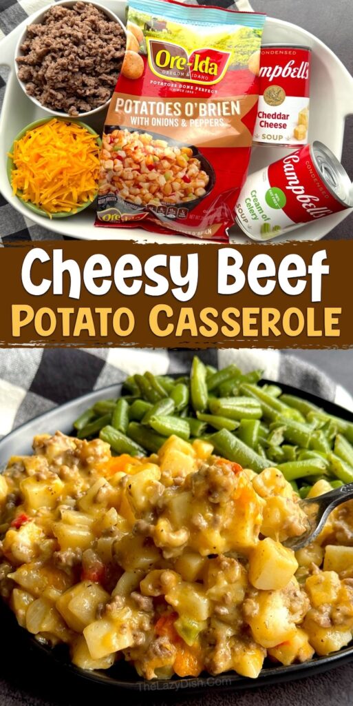 Cheesy Ground Beef & Potato Dinner Casserole
